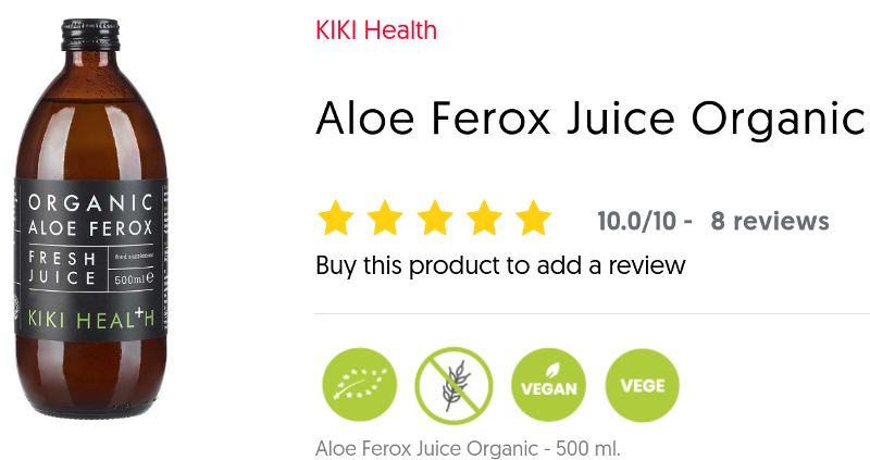 Kiki Health Aloe Vera Juice (Recension): 5/5 Stjärnor! – Tarmrening